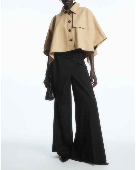 COS Cropped Trench Coat Cape in Natural | Lyst UK