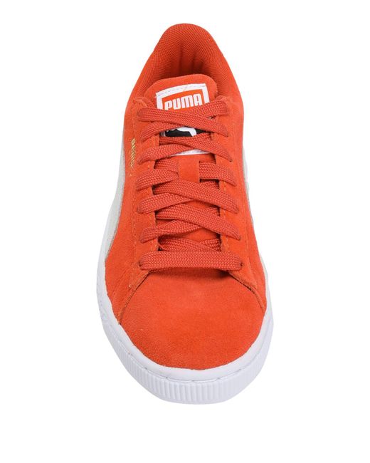 PUMA Leather Low-tops & Sneakers in Orange - Lyst