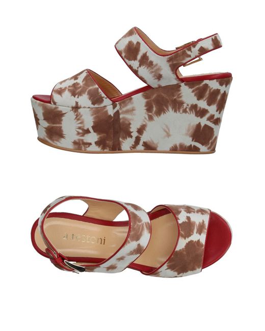 A.Testoni Leather Sandals in Cocoa (Brown) - Lyst