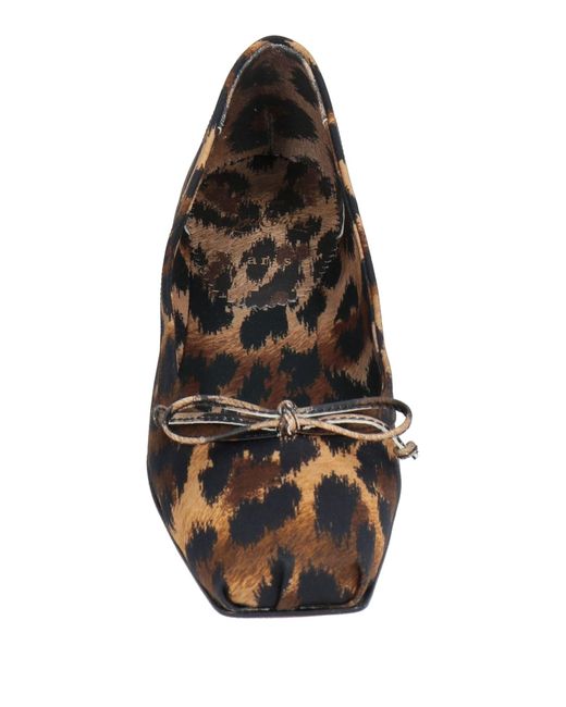 Christian Louboutin Ballet Flats Leather, Textile Fibers in Brown | Lyst