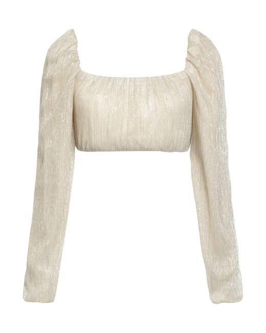 THE LULÙ Top Polyester, Metallic Fiber in White | Lyst