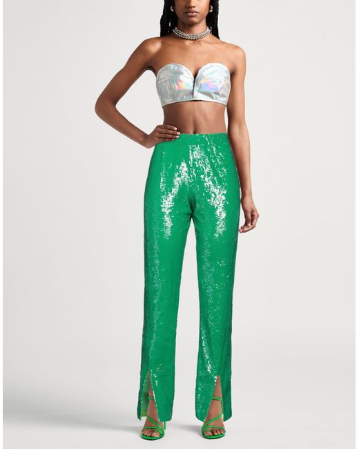 MSGM Pants Pvc in Green | Lyst