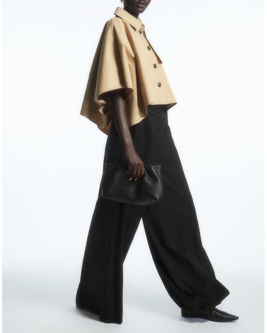 COS Cropped Trench Coat Cape in Natural | Lyst UK