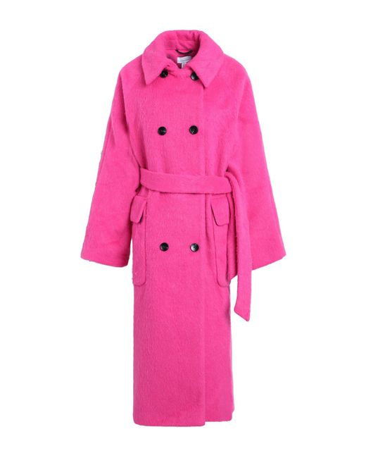TOPSHOP Coat in Pink | Lyst