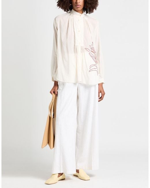 forte_forte Ivory Shirt Cotton, Silk in White | Lyst UK