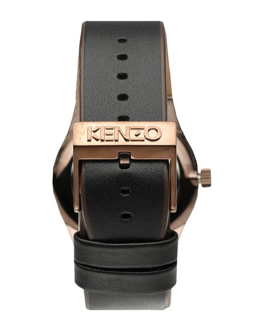 KENZO Leather Wrist Watch in Steel Grey (Gray) - Lyst