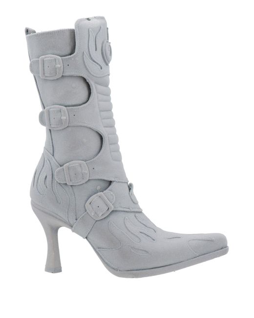 New Rock Ankle Boots Leather in Gray | Lyst
