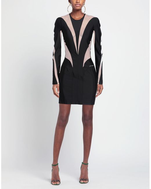 Mugler Mini Dress in Black | Lyst