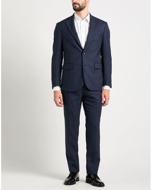 Paoloni Midnight Suit Wool in Blue for Men | Lyst