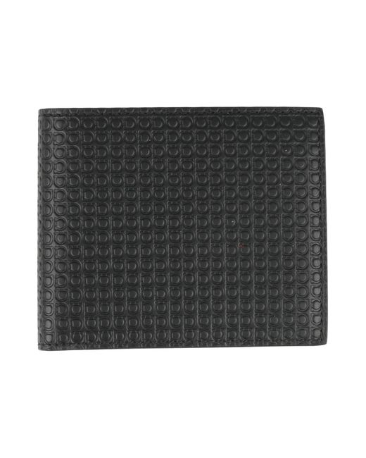 Ferragamo Wallet Calfskin in Black for Men | Lyst