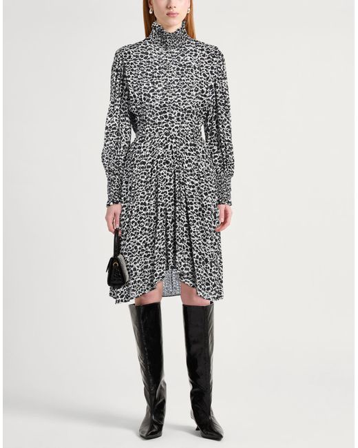 Replay Midi Dress Viscose, Metallic Fiber in Grey | Lyst UK