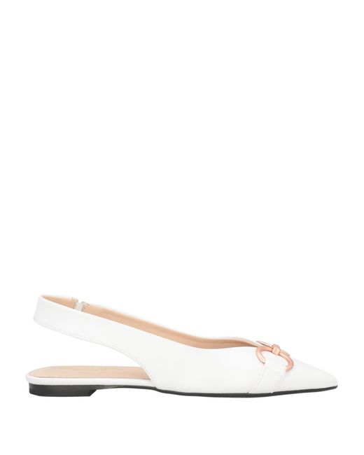 Giulia Neri Ivory Ballet Flats Textile Fibers in Natural | Lyst