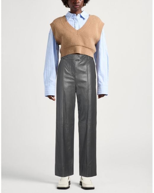 Stand Studio Pants Lambskin in Gray | Lyst