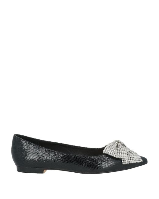 Twenty Four Haitch Ballet Flats Textile Fibers in Black | Lyst