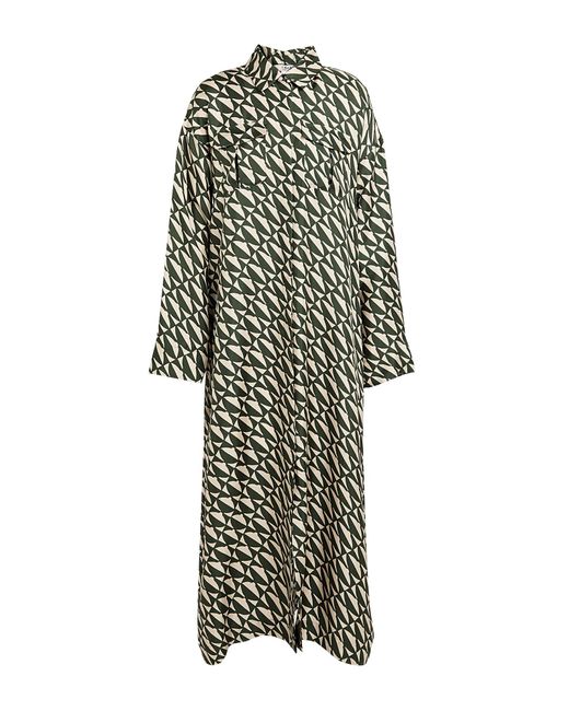 Max Mara Military Midi Dress Silk in White | Lyst