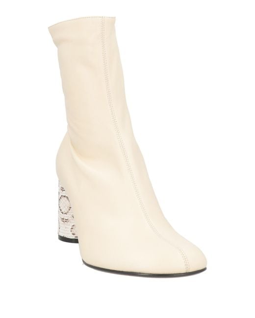 Lanvin Ankle Boots Goat Skin in Natural | Lyst UK