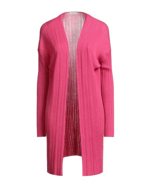Agnona Fuchsia Cardigan Cashmere, Silk in Pink | Lyst