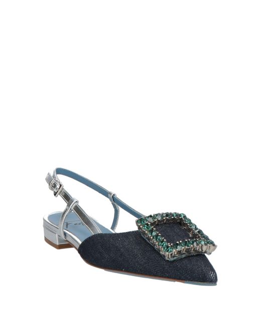 Roberto Festa Ballet Flats Textile Fibers, Leather in Blue | Lyst