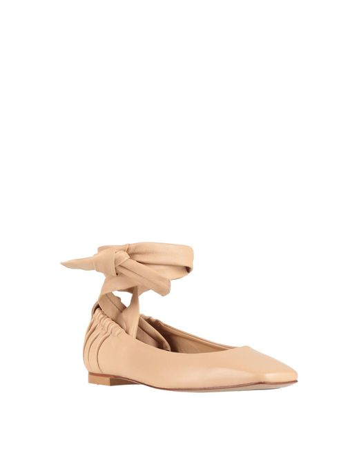 Tela Ballet Flats Leather in Natural | Lyst
