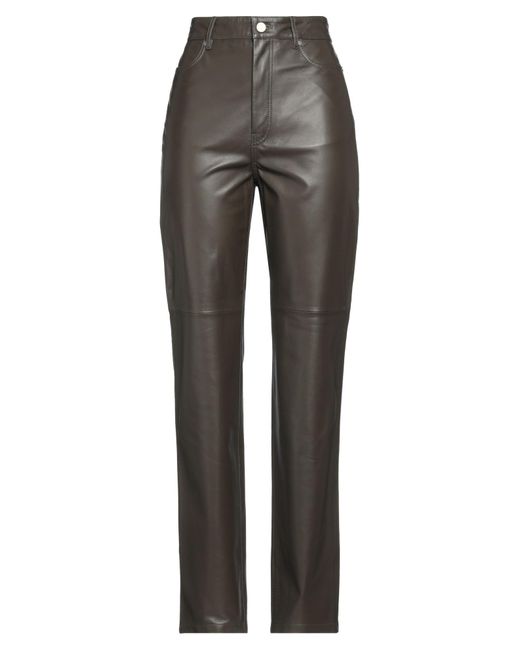 Max Mara Military Pants Lambskin in Gray | Lyst