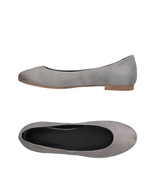 Preventi Ballet Flats Soft Leather in Gray | Lyst