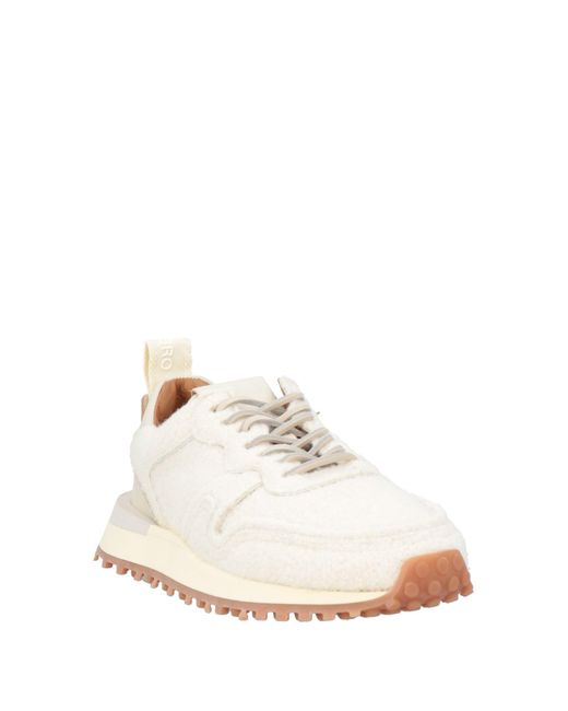 Buttero Ivory Sneakers Leather, Textile Fibers in Natural | Lyst