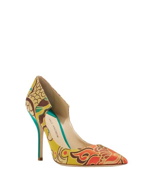 Paul Andrew Pumps Textile Fibers in Metallic | Lyst