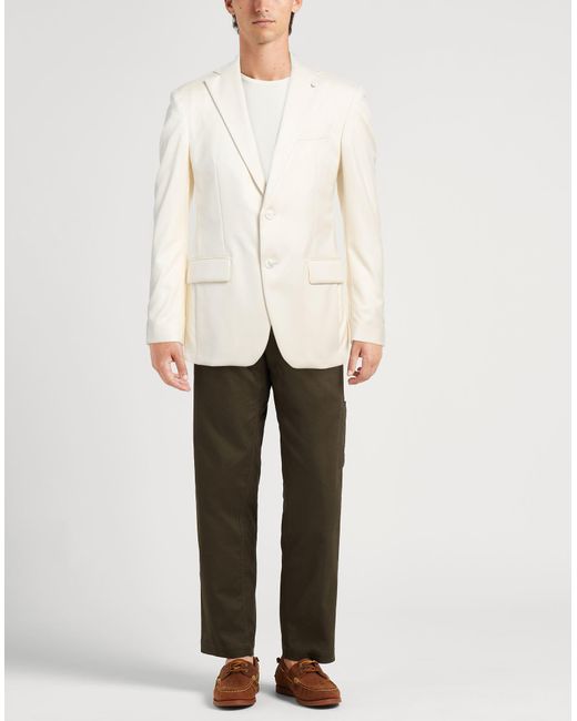 Luigi Bianchi Ivory Blazer Virgin Wool in Natural for Men | Lyst