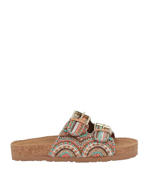 ALMA BLUE Alma Sandals Textile Fibers in Brown | Lyst