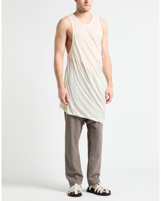 Rick Owens Cream Tank Top Cotton in White for Men | Lyst UK