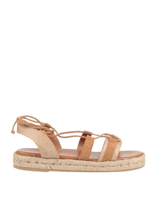 Peserico Camel Espadrilles Leather, Textile Fibers in Natural | Lyst