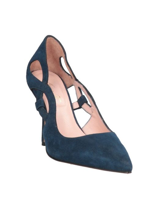 Anna F. Pumps Leather in Blue | Lyst