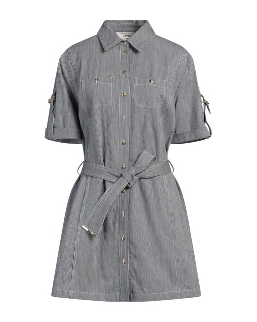 Celine Midnight Mini Dress Cotton in Gray | Lyst