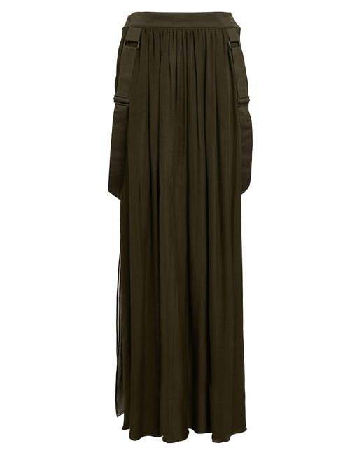Max Mara Military Maxi Skirt Silk in Green | Lyst