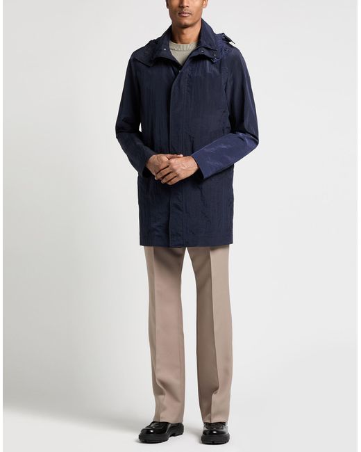 Canali Midnight Overcoat & Trench Coat Polyamide in Blue for Men | Lyst UK