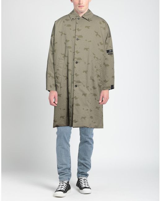 N. Hoolywood Military Overcoat & Trench Coat Polyester, Cotton in Gray ...
