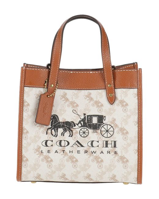 COACH Handbag Leather in Brown | Lyst