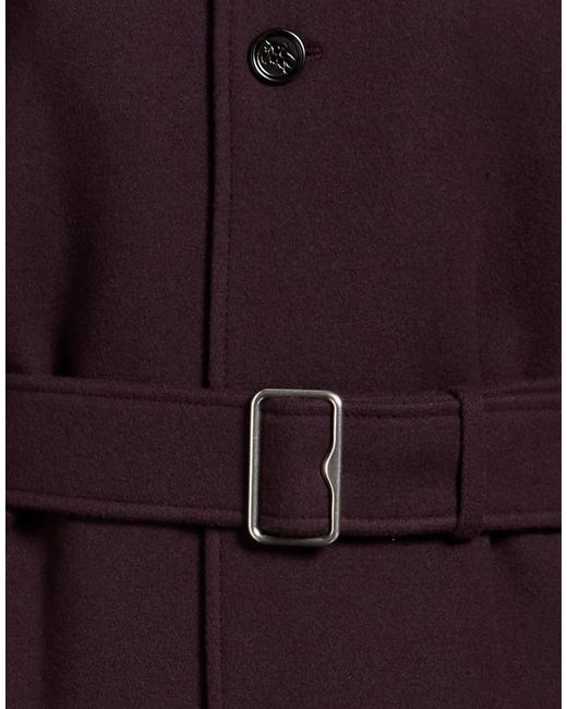 Burberry Coat Wool in Purple | Lyst
