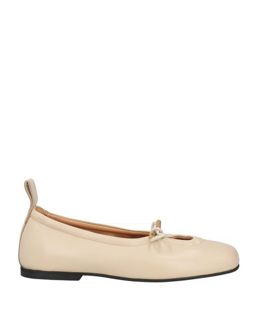 Alohas Ivory Ballet Flats Leather in Natural | Lyst