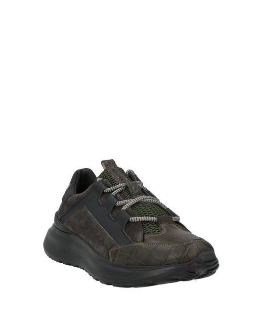 MICH SIMON Charcoal Sneakers Leather, Textile Fibers in Black for Men ...