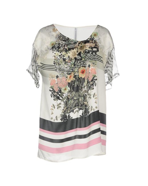 Lyst - Pianurastudio Blouse in Gray