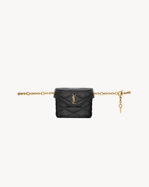 Saint Laurent June Chain Belt Bag in White | Lyst