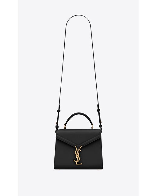 Saint Laurent Cassandra Mini Top Handle Bag in Black | Lyst