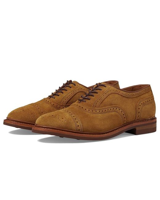 Allen Edmonds Strandmok Cap Toes (Wheat Suede) Lace Up Wing Tip Shoes ...