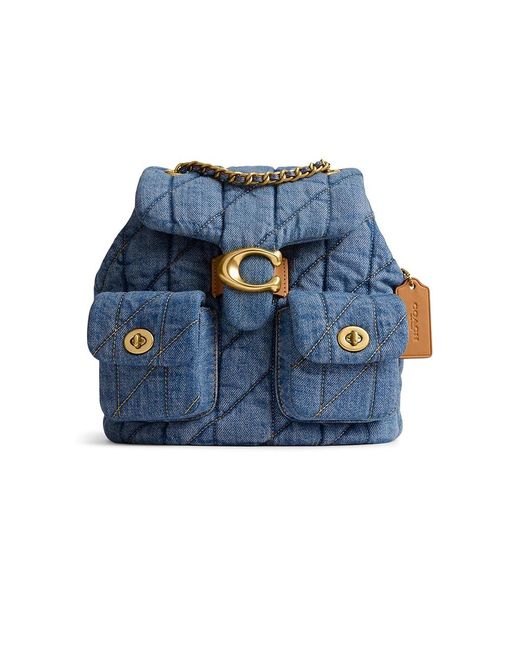 COACH Tabby Backpack Handbags, Denim/Leather in Blue | Lyst