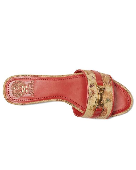 Vince Camuto Maxine Banded Buckle Slide Sandals Sandals Warm Tan/Salsa ...