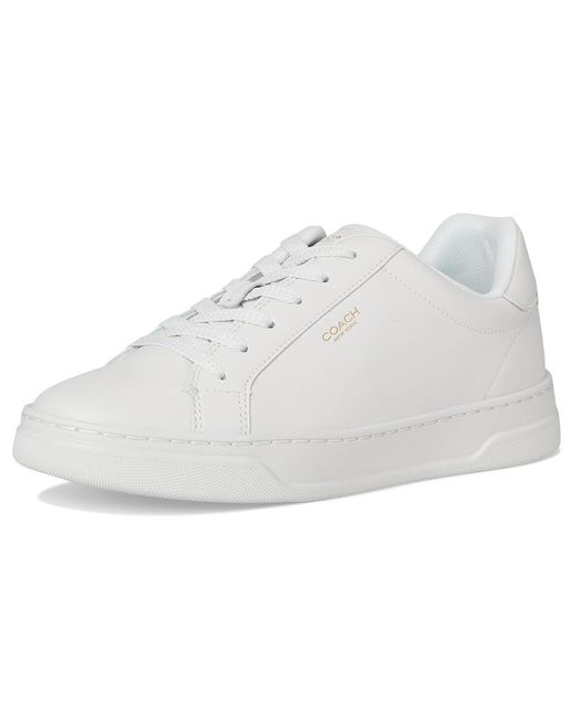 COACH High Line Leather Sneaker Shoes, Fabric/Lace/Leather in White | Lyst