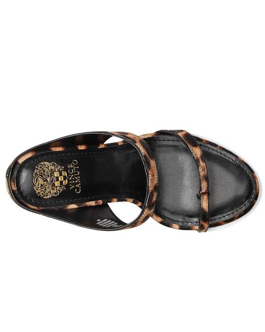 Vince Camuto Brisa Toe Loop High Heel Mule Sandals Sandals Tan Multi ...