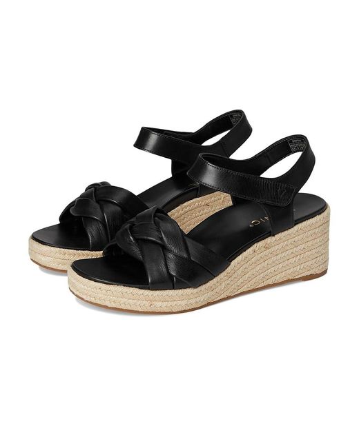 Vionic Saratoga Espadrille Sandals Wedge Shoes in Black | Lyst