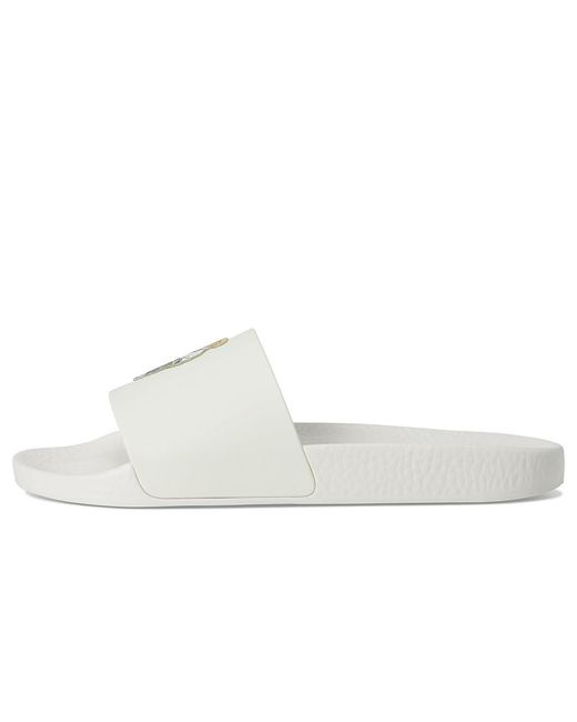 Polo Ralph Lauren Polo Bear Slide Wedge Shoes Heritage Bear in White ...